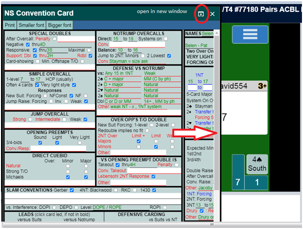 How can I see opponents convention card (and mine) ? – BBO - Help Center